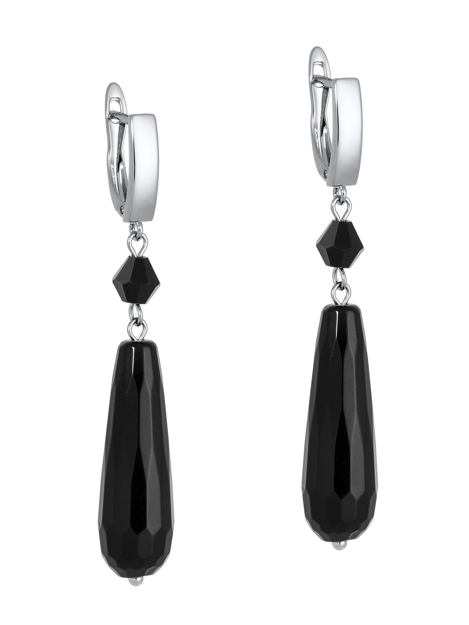 Серьги с подвесками, хрусталь, агат