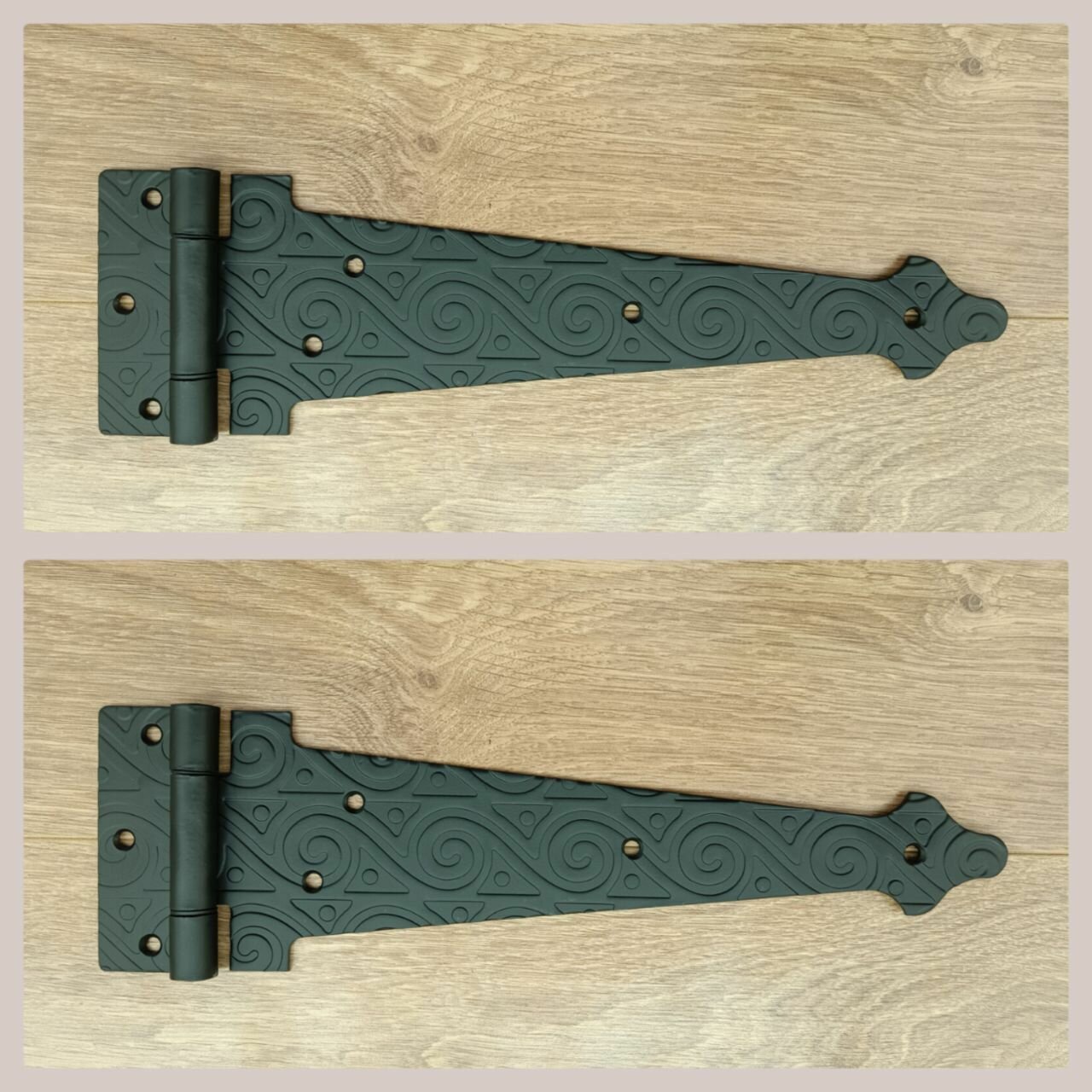 Петля стрела для двери, ворот фигурная ПС-400 мод.3 - 2 шт. /кованая/ серия ярославль (черный)