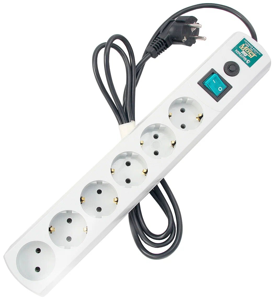 Сетевой фильтр Most RG 2 метра (6 розеток) 587275 белый цвет