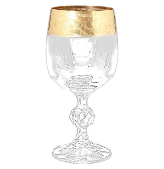Бокал для красного вина 230 мл 1 шт Crystalex CZ s.r.o. "Клаудия /Орнамент на золоте" / 307768
