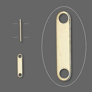 Разделитель, 11х2.5мм, гладкий, на 2 отверстия, базовый материал - латунь, позолоченный, 10 шт.