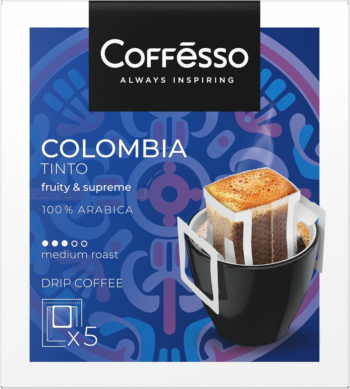 Кофе Colombia Tinto в дрип-пакетах 10 г х 5 шт x 3 упаковки