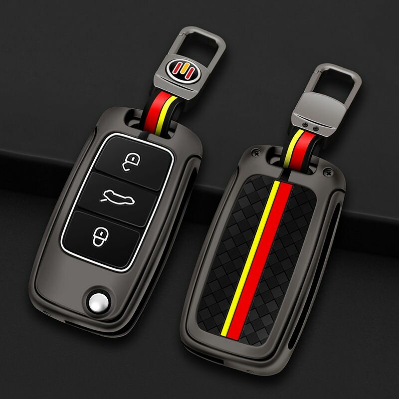 Чехол для автомобильного ключа Volkswagen VW Polo Tiguan Skoda Octavia Rapid металлический