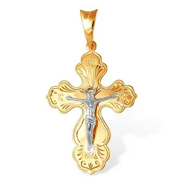 Крестик, красное золото, 585 проба