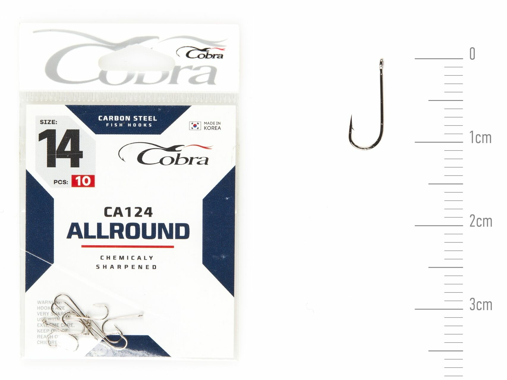Крючки Cobra ALLROUND серия CA124 размер №14 длина 13 мм 10 шт.