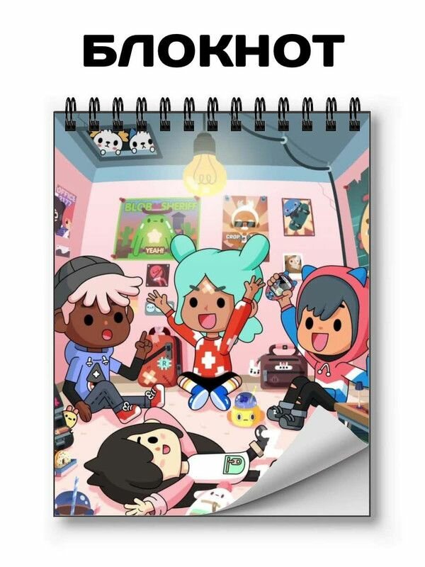 Блокнот для записей, GOODbrelok, Toca Boca, Тока Бока; А6, на кольцах - 38