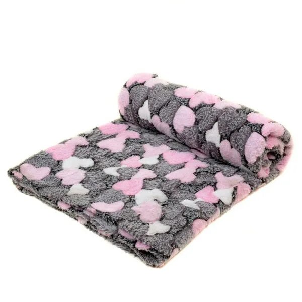 Плед Amber Ariel "Сердечки", флисовый, бамбук, 200x180см, гипоаллергенный