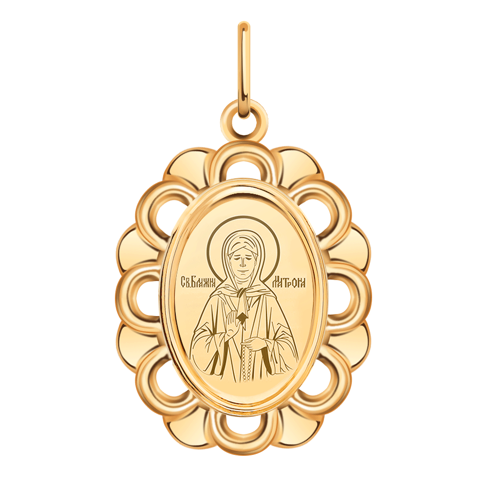 Иконка, красное золото, 585 проба, эмаль
