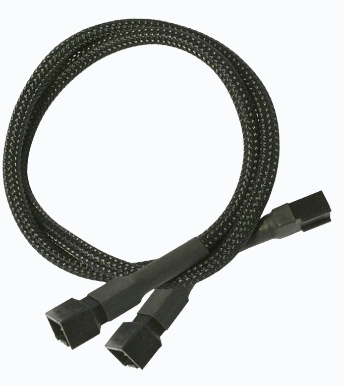 Разветвитель Nanoxia 3-pin в 2 х 3-pin, 60см . карбон NX3PY60C