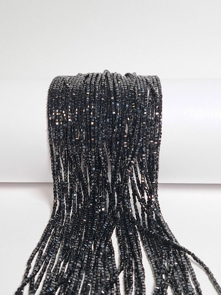 Бусины турмалин шерл, натуральный камень, для рукоделия, для творчества, для украшений, 2.2-2.3 мм