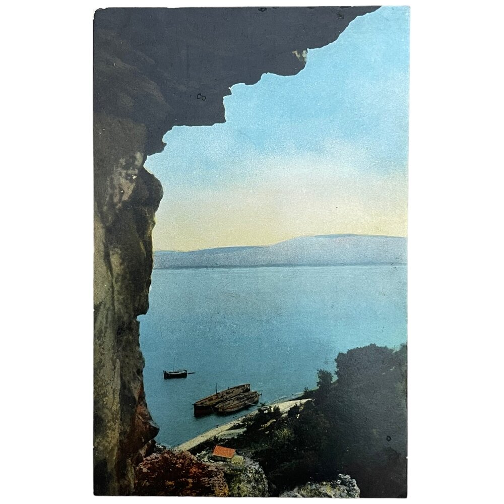 Почтовая открытка "На Волге в Жигулях. Скала Козьи-Рожки" 1900-1917 гг. Российская Империя