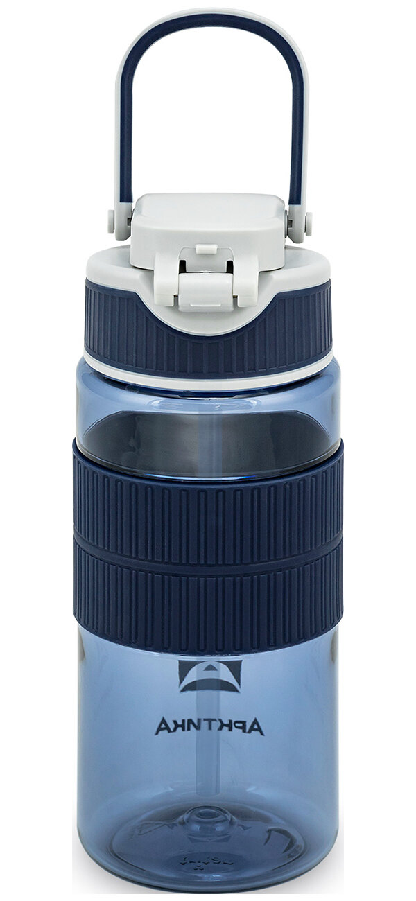 Бутылка тритановая Арктика 550 мл, синяя, с манжетом и питьевой трубочкой (арт.722-550)
