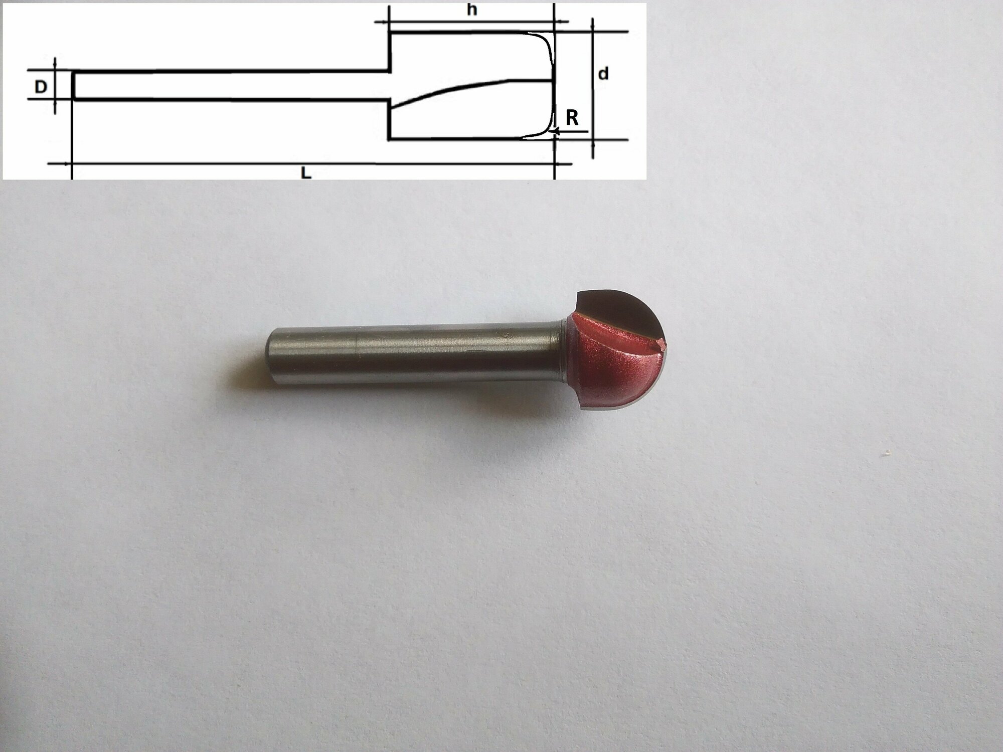 Сферическая Галтельная фреза для ЧПУ станка QDC 612, d-12/R 6/ h-10/ D-6/ L-41. X series