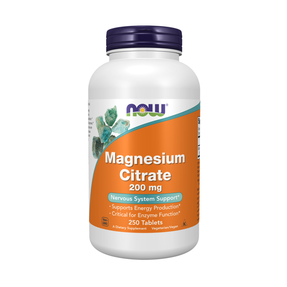 Магний Цитрат 200 мг 250 таб Now foods Magnesium Citrate для нервной системы