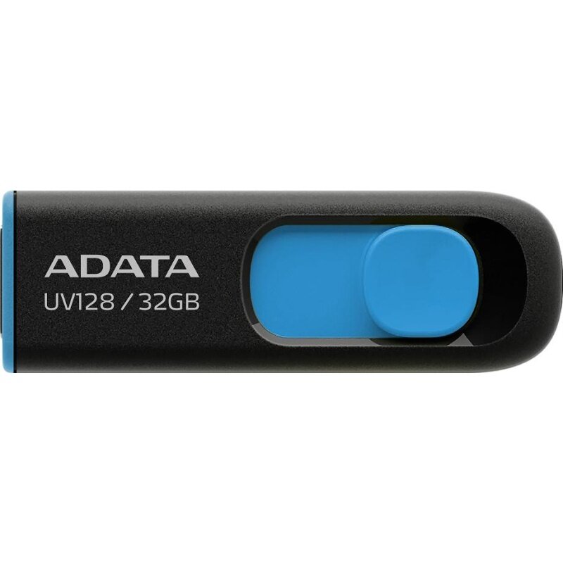 Флешка ADATA Черно-синяя, пластик, 32 Гб (AUV128-32G-RBE)