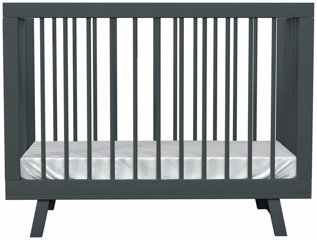 Кроватка для новорожденного Lillaland Lilla Aria темно-серая