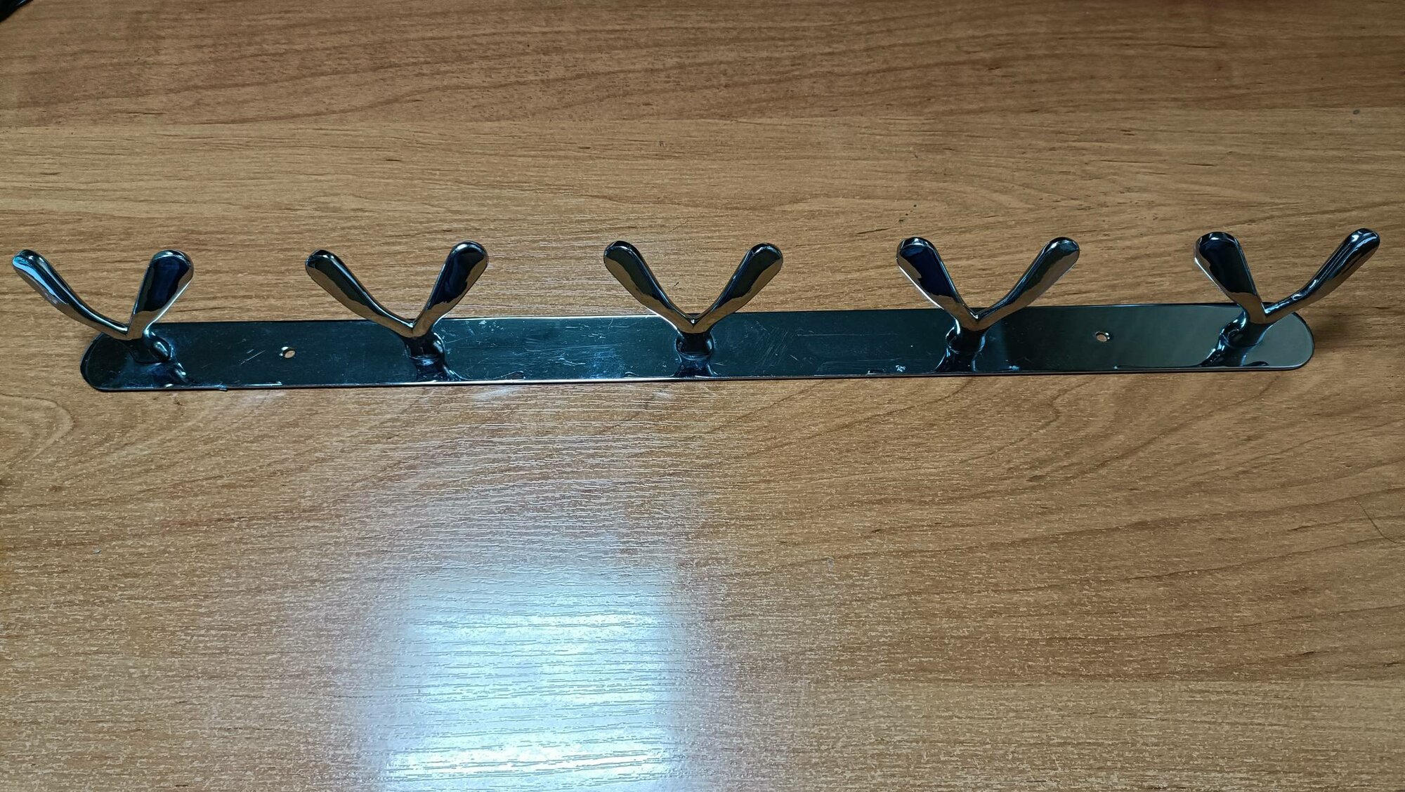 Крючки на планке L206-5 для ванной комнаты, 5 штук, серебристый хром, латунь