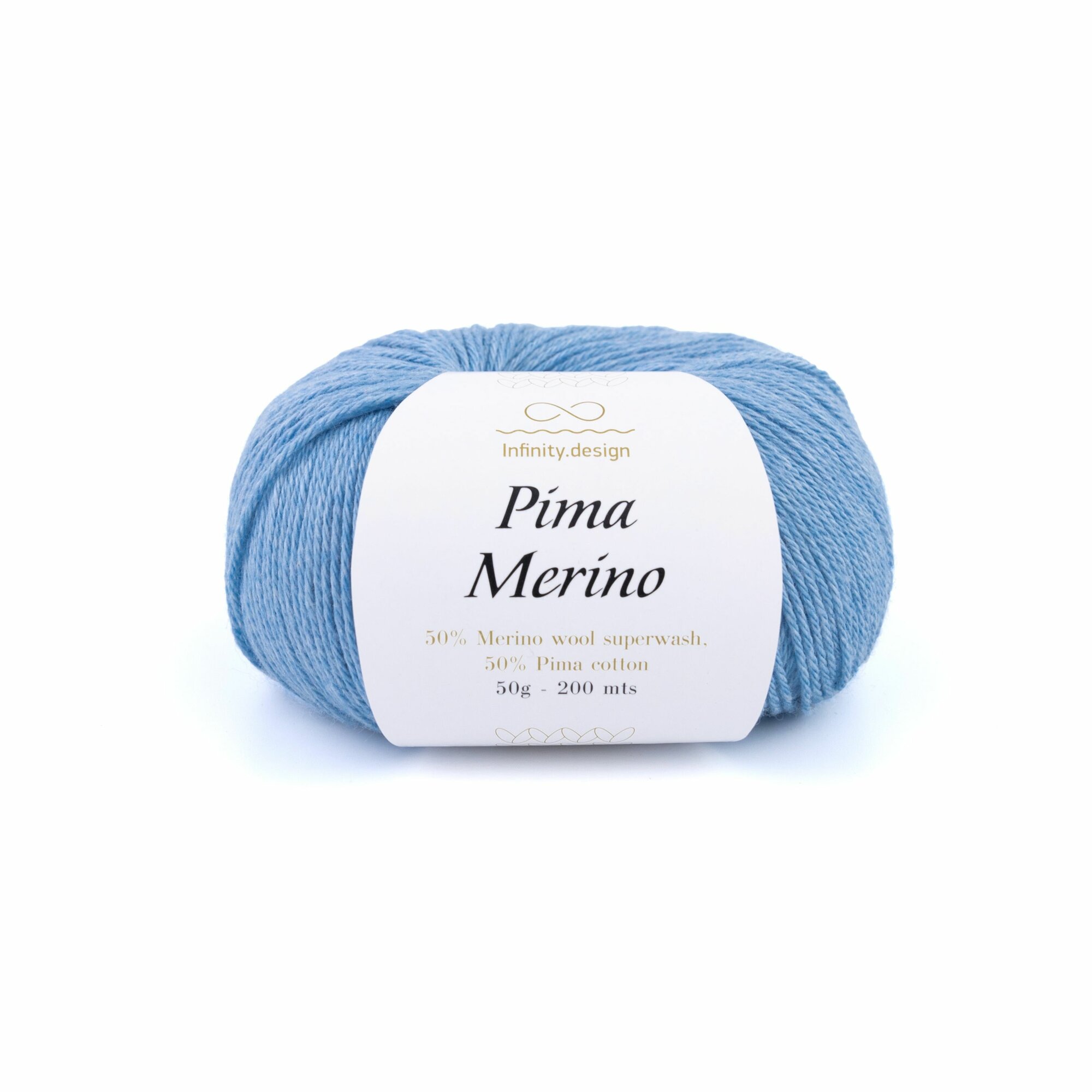 Пряжа INFINITY Pima Merino (5830 LIGHT BLUE) (2 мотка), 50% мериносовая шерсть, superwash, 50% pima хлопок, 50г, 200м