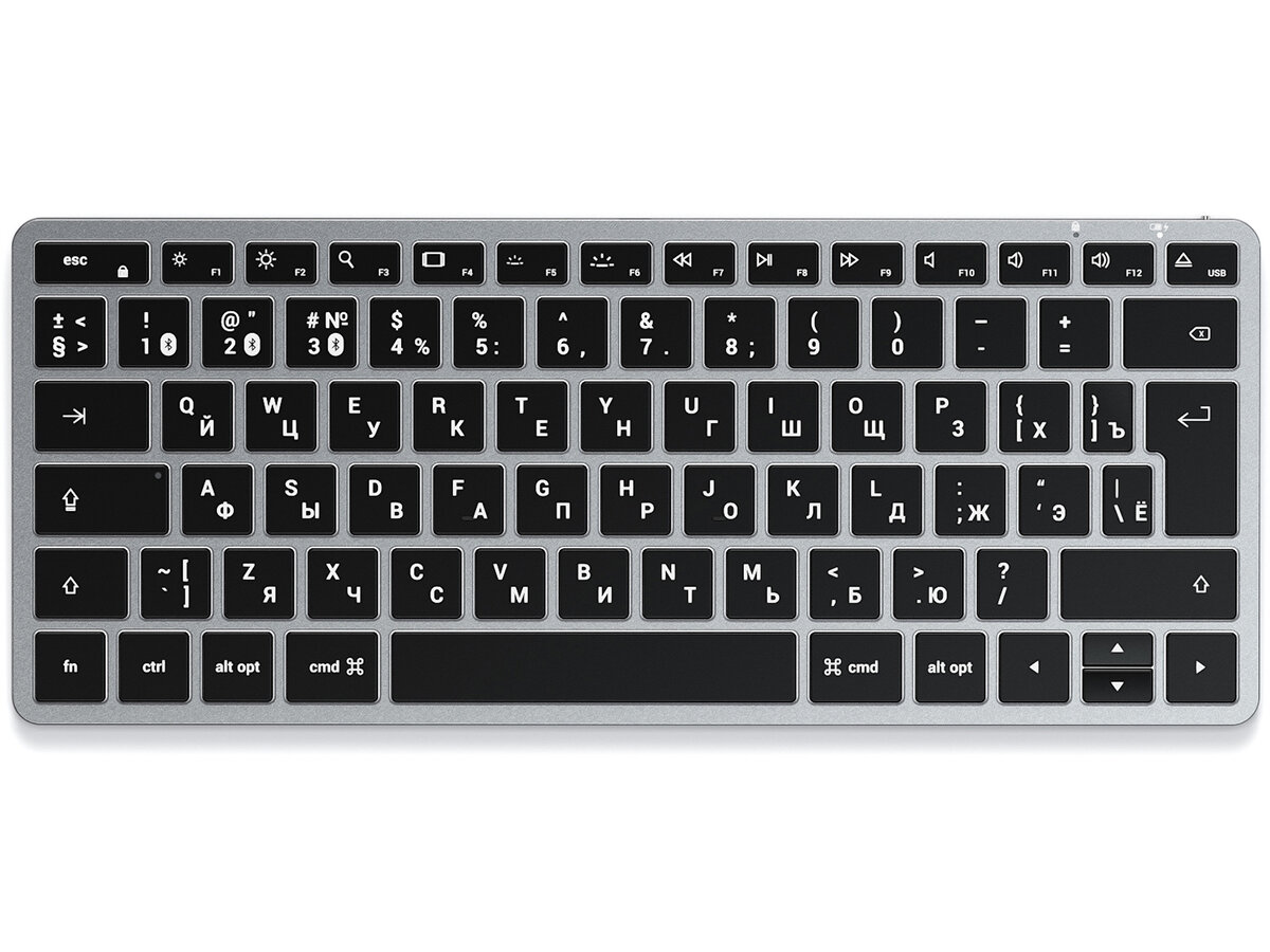 Клавиатура беспроводная Satechi Slim X1 Bluetooth Backlit Keyboard (ST-BTSX1M-RU) подсветка, Серый