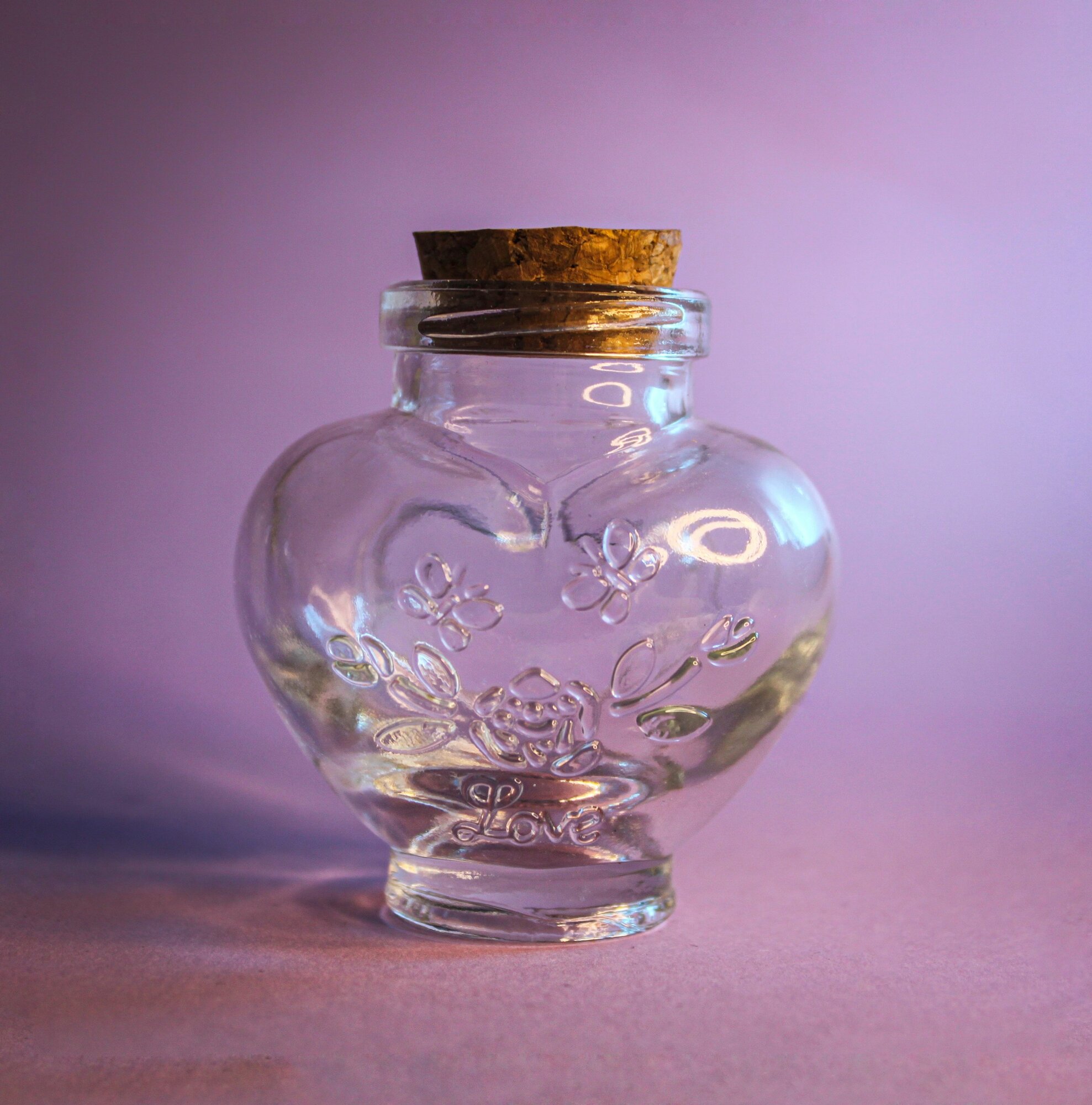 Банка с пробковой крышкой "Love" 50 мл - 3 штуки