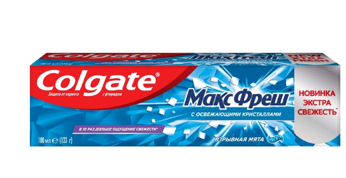 Colgate Макс Фреш. Взрывная Мята Зубная паста "с освежающими кристаллами" 100 мл.