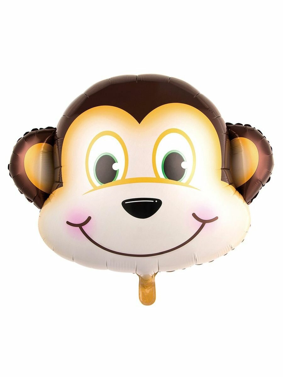 Шар фольгированный ненадутый К фигура Мартышка голова большая