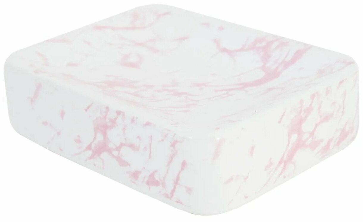 Мыльница Vidage Marmo Rosa, белый мрамор