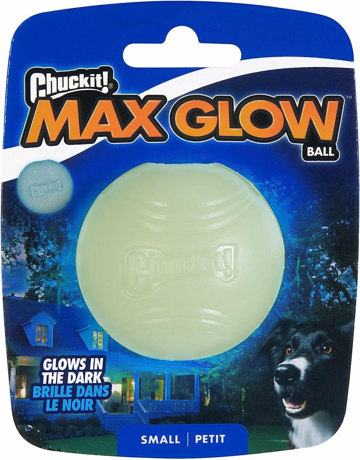 ChuckIt! Мяч для собак светящийся в темноте Max Glow Dog Ball, Small США