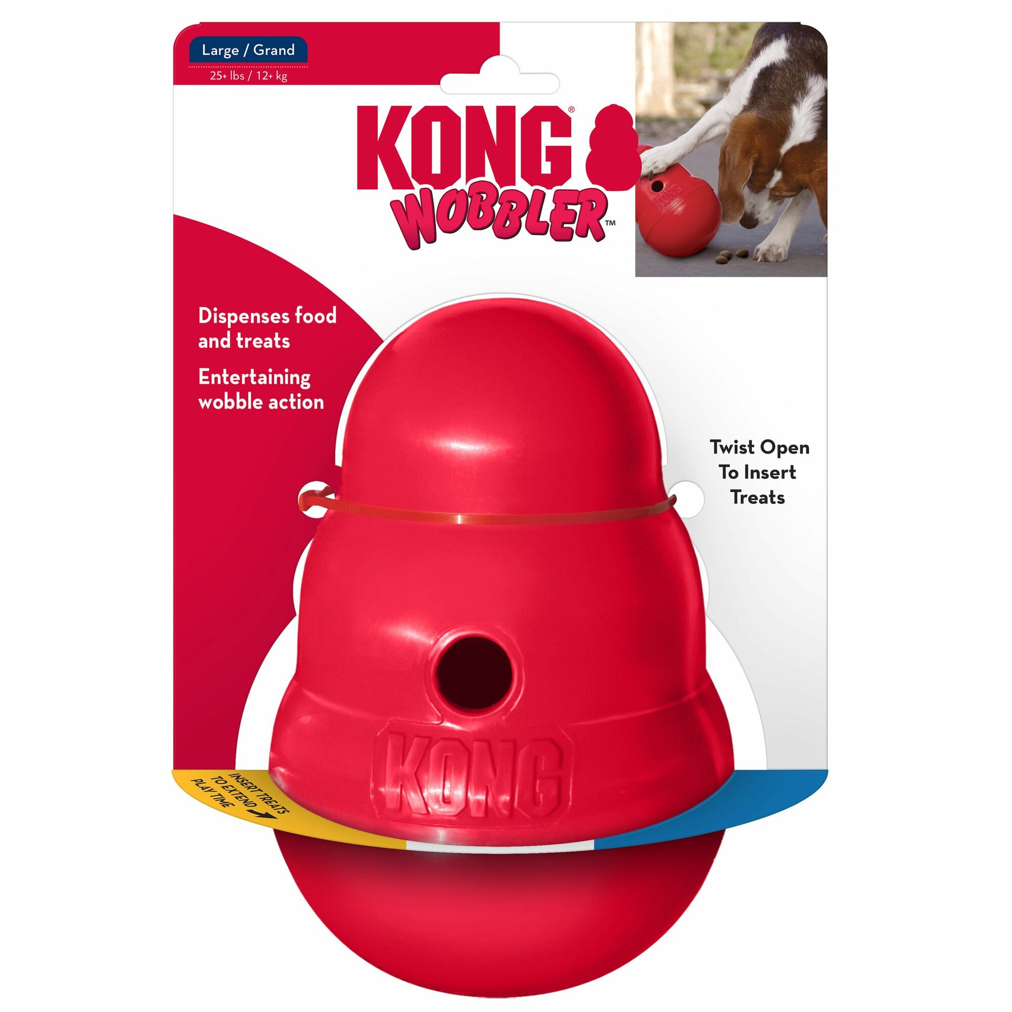 Kong Wobbler L, игрушка для собак под лакомства, 19 см