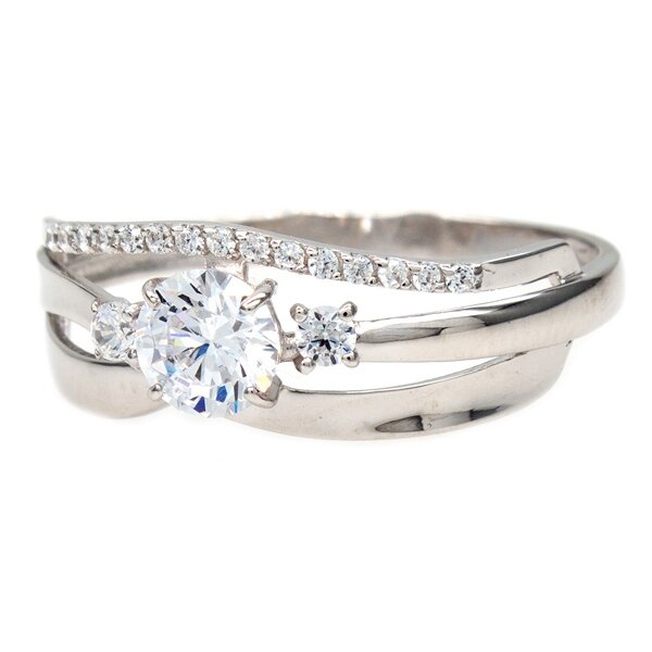 Перстень, серебро, 925 проба, фианит