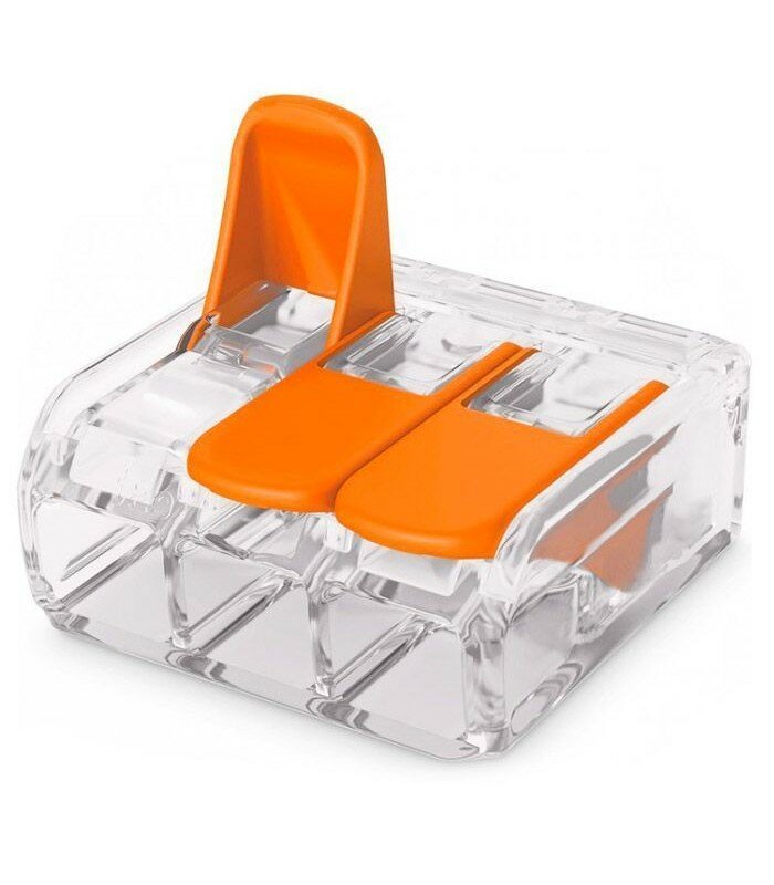 Клемма универсальная многоразовая, 3-проводная - 0,08-2,5(4)мм2. Комплект 5 штук