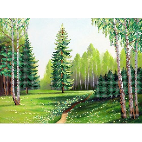 Схема на ткани "картины бисером" для вышивки бисером арт. S-024 "Солнечный день" 35х40 см