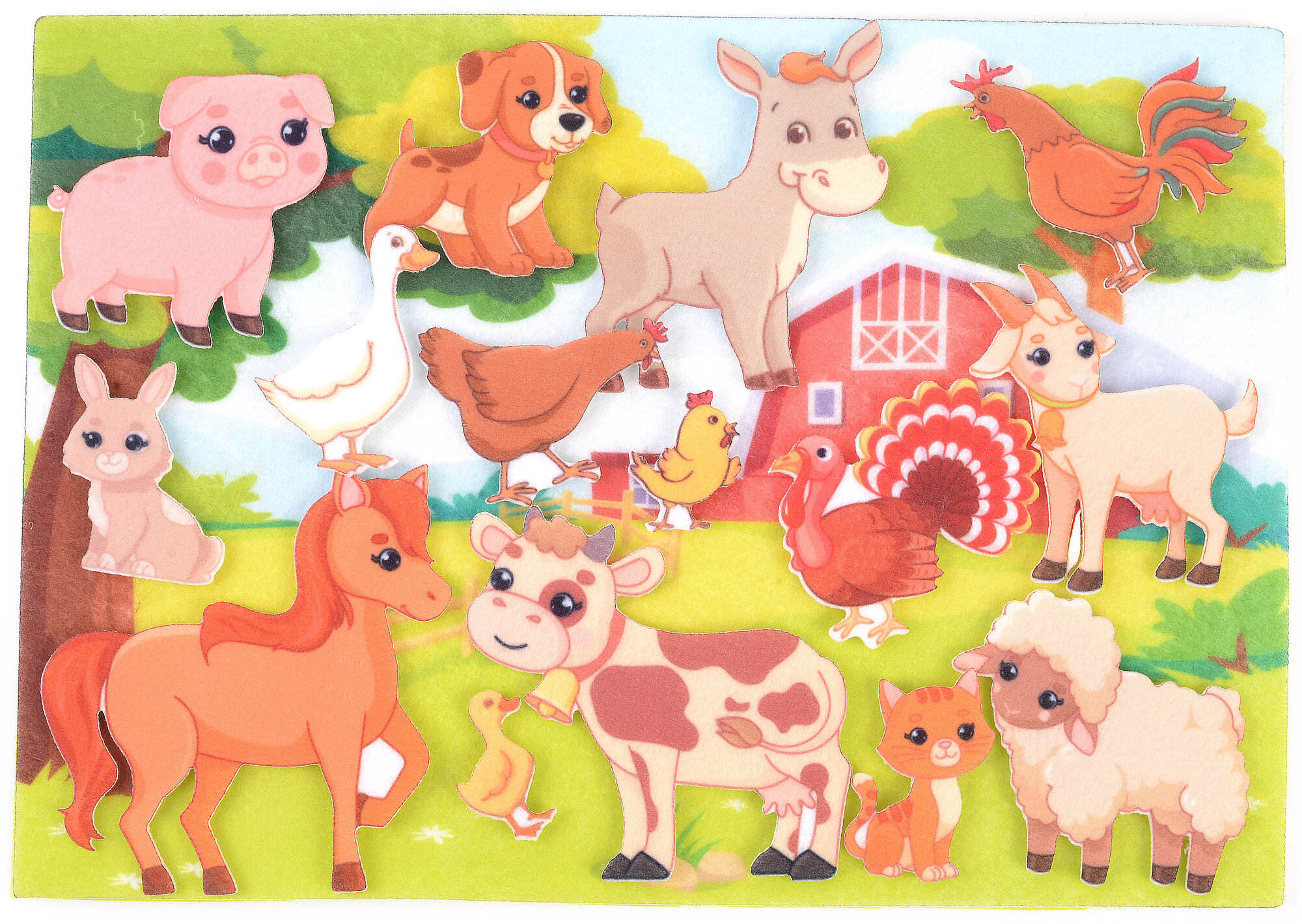 Домашние животные с игровым полем (фетр)