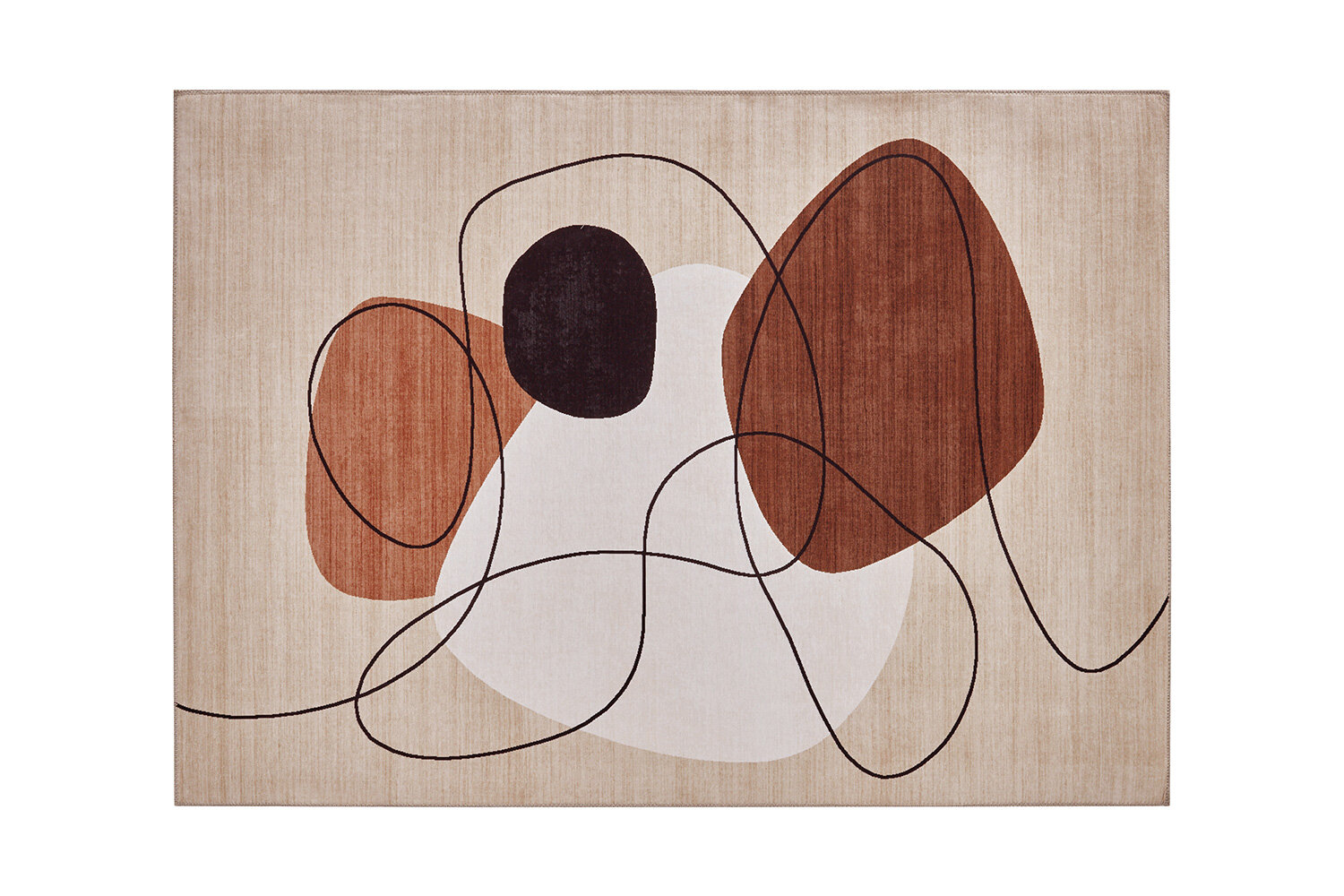 Ковёр на пол Hoff Creative, 120х170 см, полиэстер, прямоугольный, цвет бежевый, коричневый