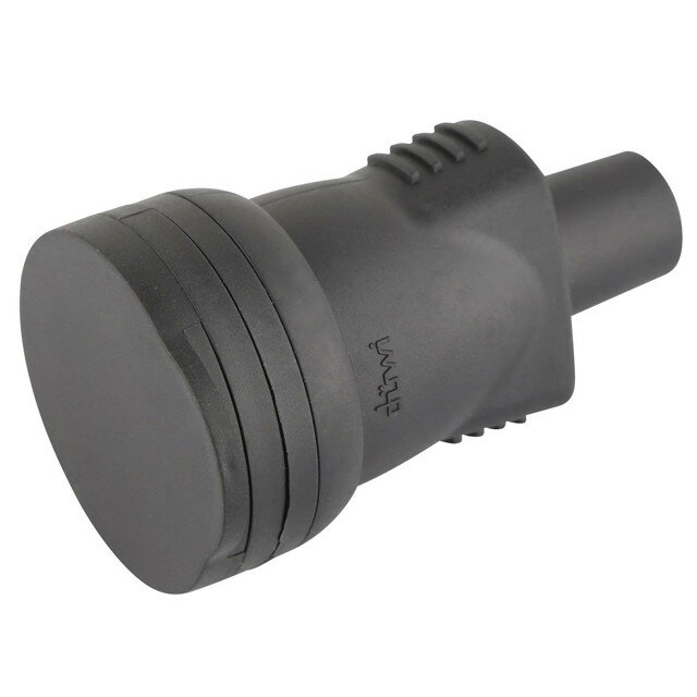 DUWI кабельная каучуковая розетка с крышкой IP44 16А черная для наружной установки