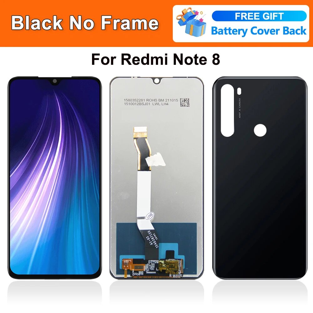 6,3-дюймовый ЖК-дисплей для Xiaomi Redmi Note 8, замена сенсорного экрана, для LCD with Cover