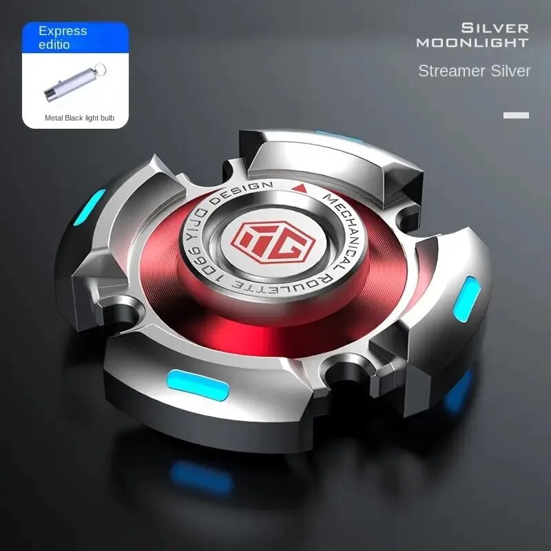 Спиннеры для взрослых и детей, Спиннеры для снятия стресса, тревоги, сдвг, игрушки для снятия стресса, металлические ручные Спиннеры для пальцев, игрушки со светящимся стандартом Silver basic version