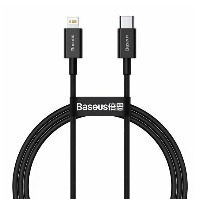 Кабель Baseus Superior Series Fast Charging, Type-C - Lightning, (CATLYS-A01) 20W, 1 м, черный