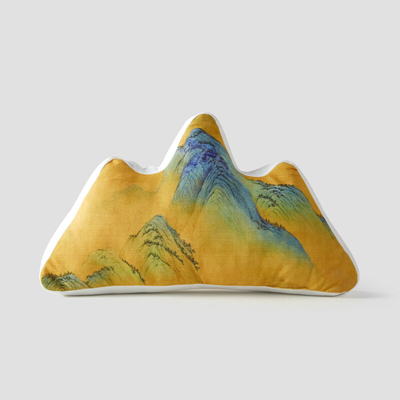 Новая подушка для поддержки спины в китайском стиле, подарок с изображением гор и рек, креативная офисная подушка для защиты поясницы.