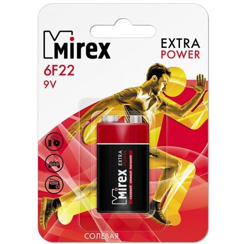 Батарейка 9V Крона солевая Mirex 6F22 в блистере 1 шт.