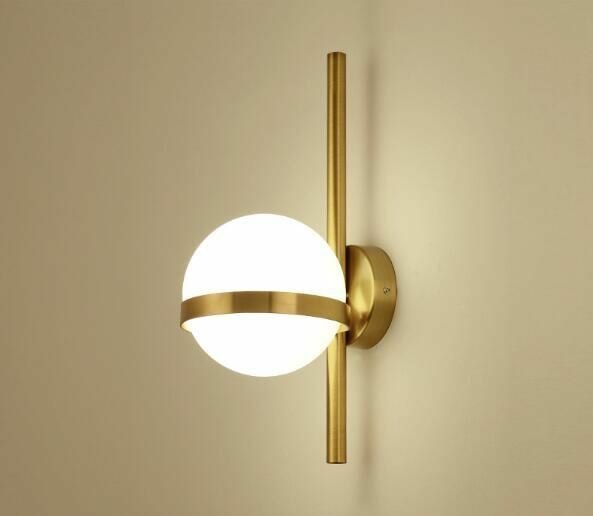 Бра настенный светильник LED E27 40Вт латунь Abroad Ball Светильник настенный бра круглый плафон Blesslight