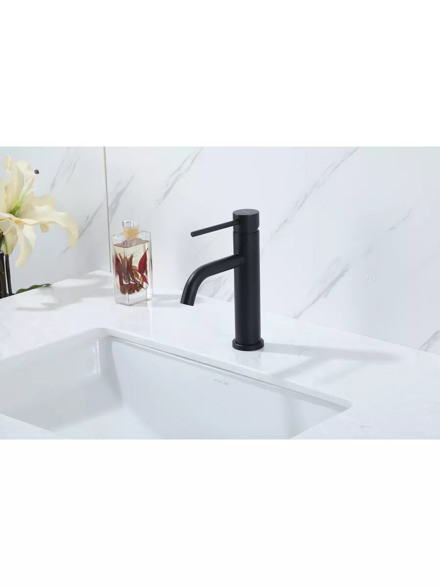 Смеситель Frap F10807-6, фиксированный излив, керамический картридж, PVD-покрытие, черный