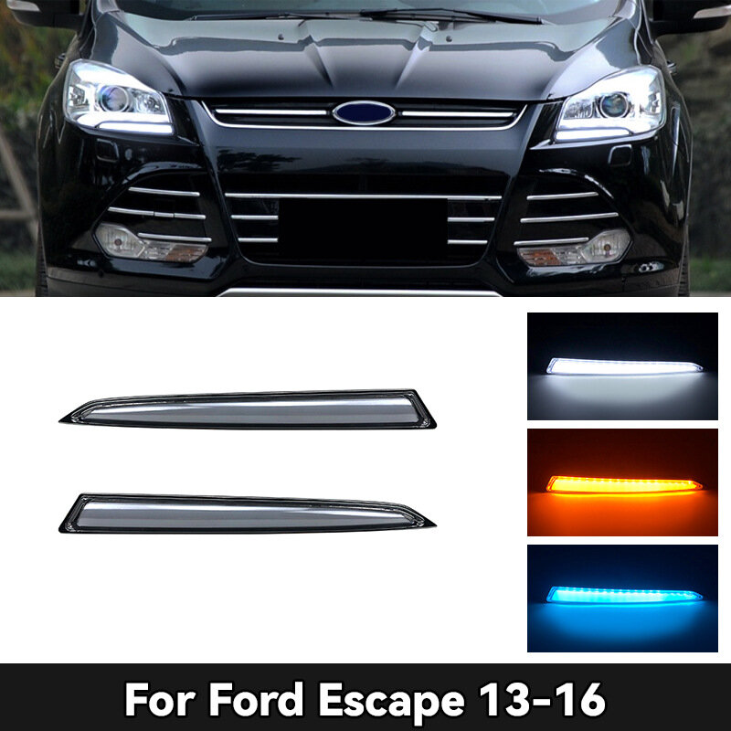 Дневные ходовые огни, для Ford 13-16, Kuga, белый свет, серпантин, ночной ледяной синий