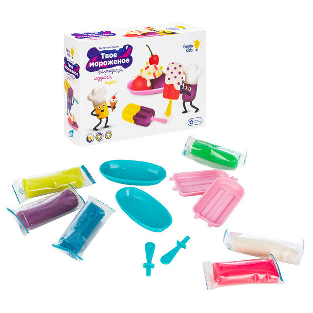 Твое мороженое набор для лепки 6 шт, творческий конструктор миниатюрных десертов