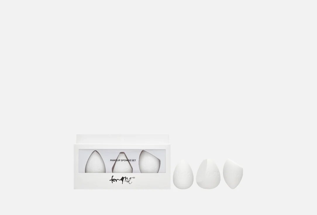 Набор спонжей For me Makeup sponge set, для макияжа, профессиональный, белые, 3 шт