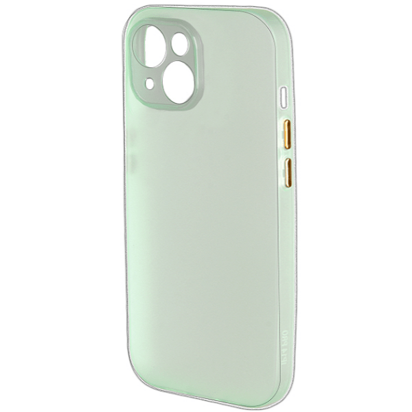 Чехол iPhone 14 силиконовый Pudding Slim (с закрытой камерой), мятный