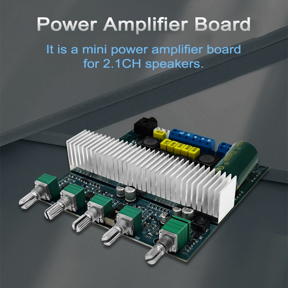 TPA3116 BT5.0 50Вт+50Вт, стерео усилитель, низкие искажения, 12-24В, пульт, защита КЗ