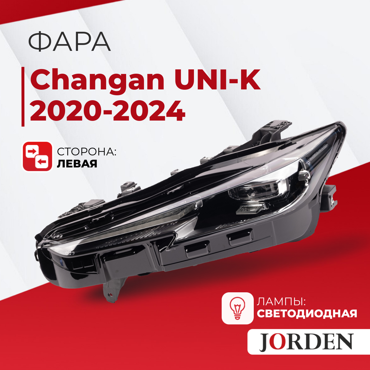 Фара Чанган юни к Changan UNI-K 2020-2024 левая диодная middle автомобильный фонарь головного света ближний дальний