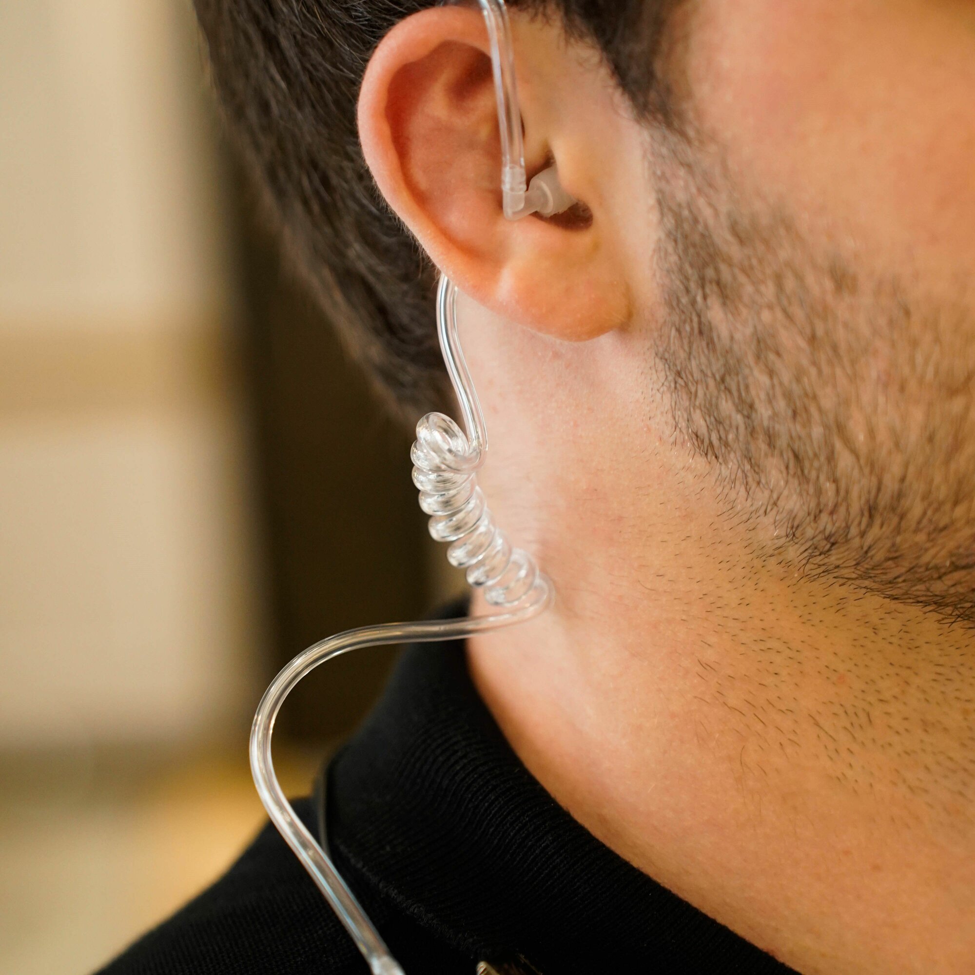 Скрытая гарнитура-наушник для рации с прозрачным воздуховодом, разъём Kenwood 2 PIN