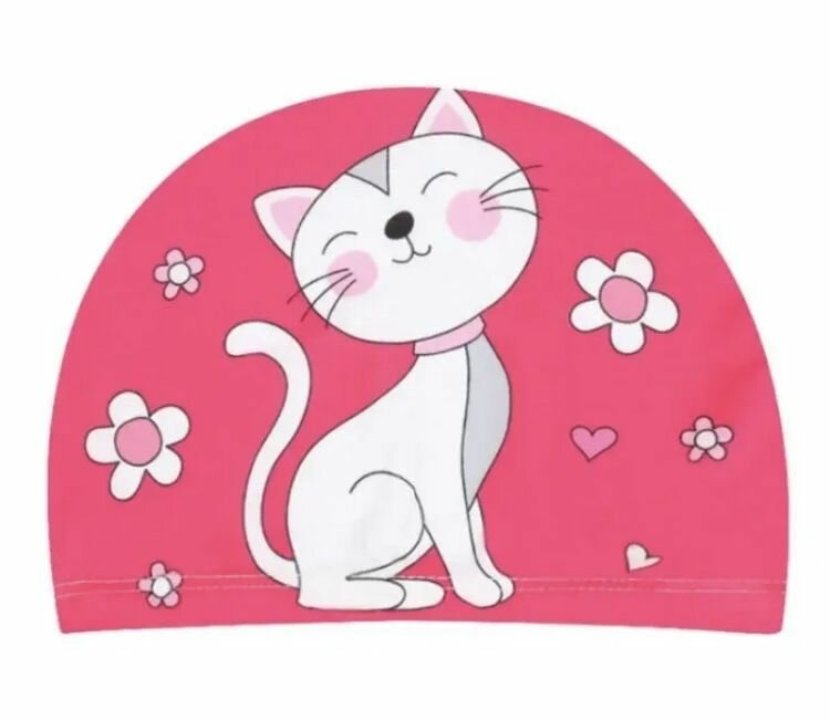 Шапочка детская котик для бассейна 44-46 р